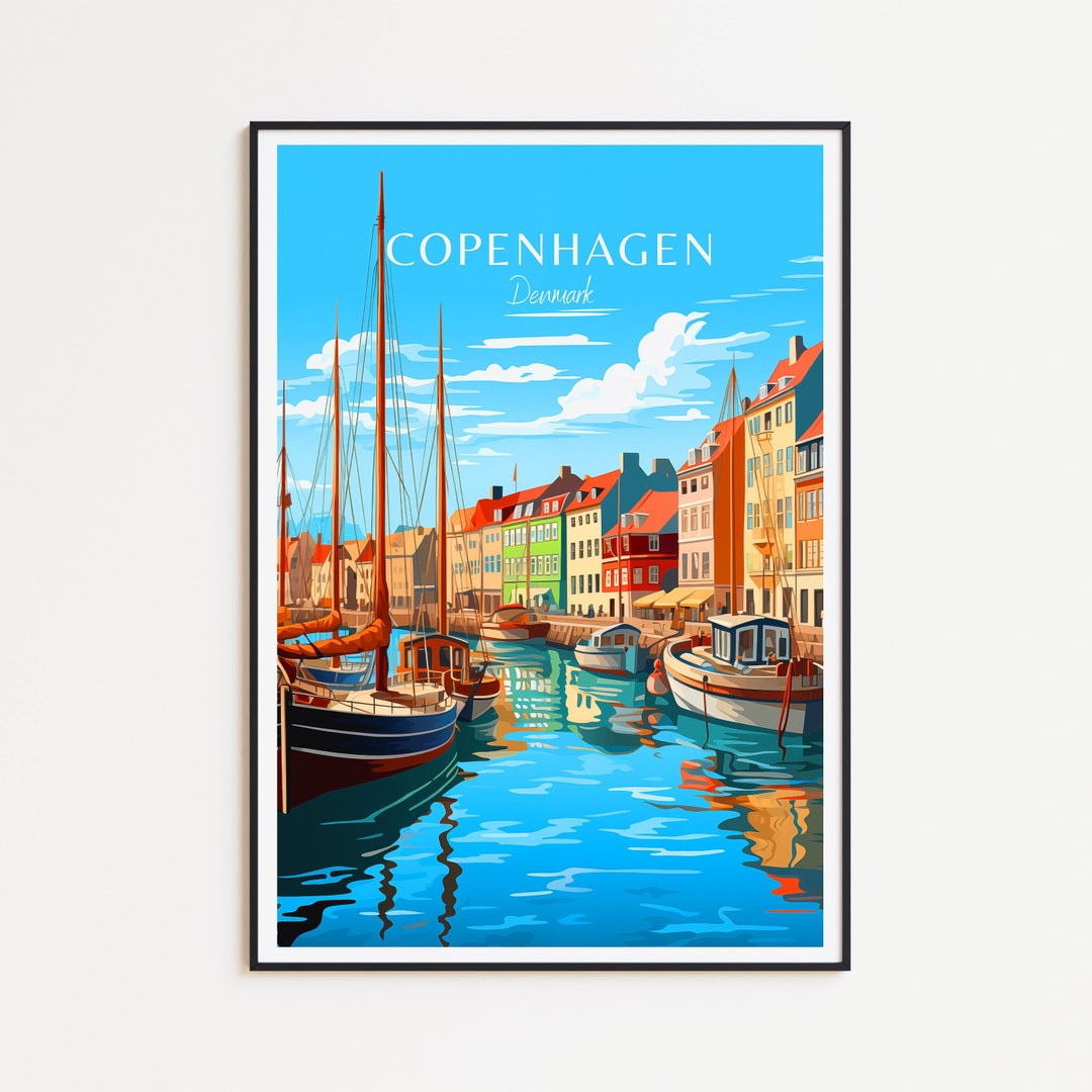 Copenhagen Travel Poster - Denmark Wall Art, the Perfect Gift and a ...