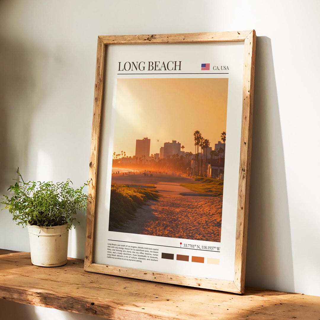 Long Beach Poster - USA Wall Art, the Perfect Gift and a Lasting Travel ...