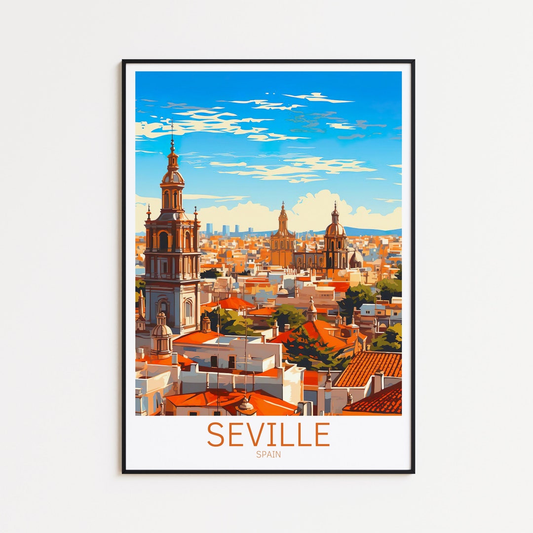 Seville Travel Poster Spain Poster Seville Vintage Poster Travel Poster ...