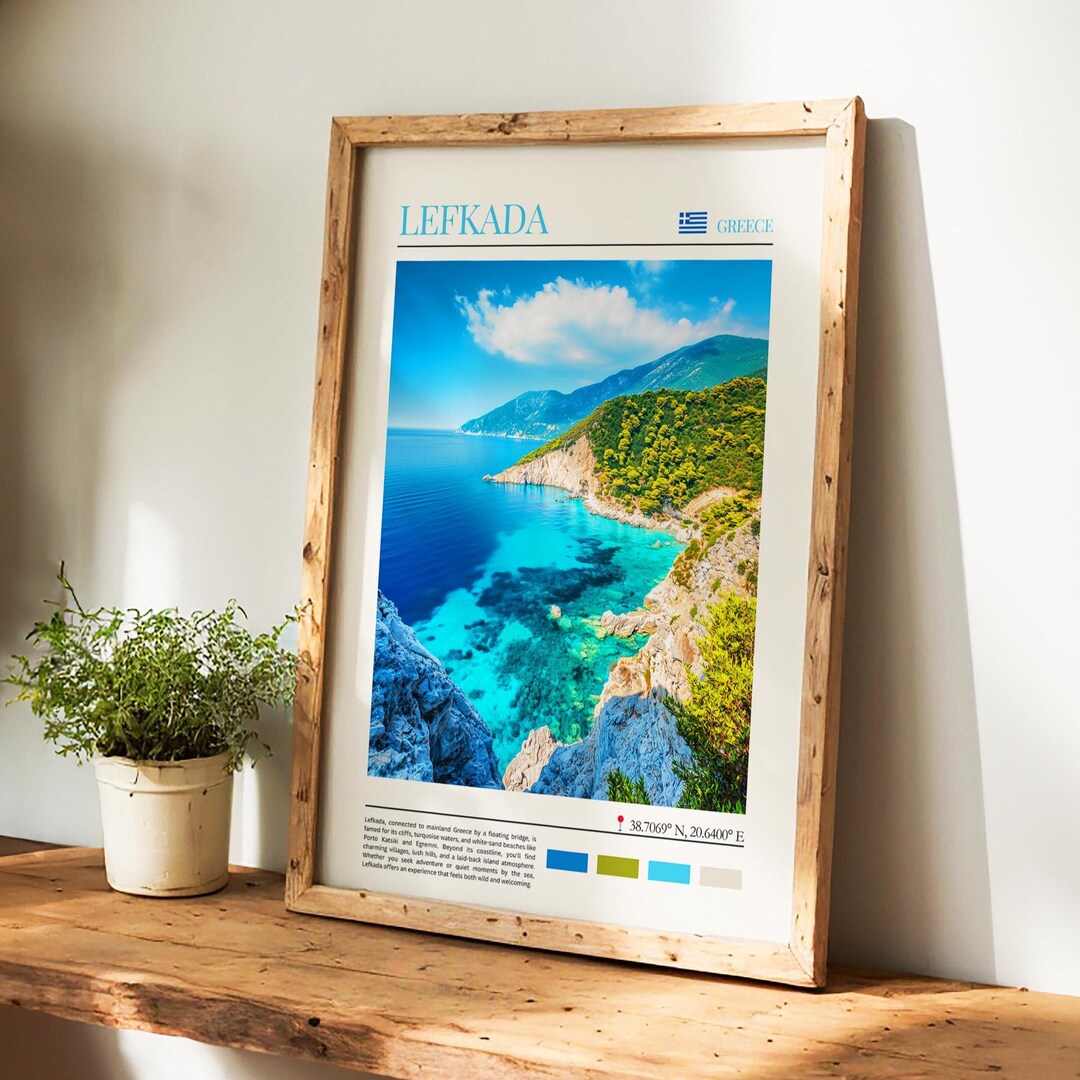 Lefkada Poster, Lefkada Print – Greece Wall Art, the Perfect Gift and ...