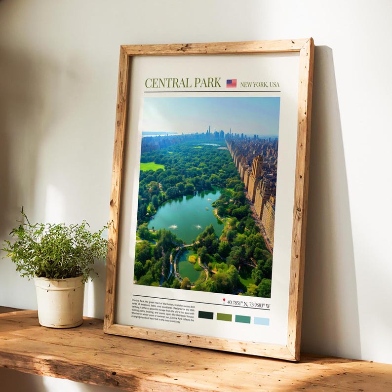 Central Park Poster – USA Wall Art, the Perfect Gift and a Lasting ...