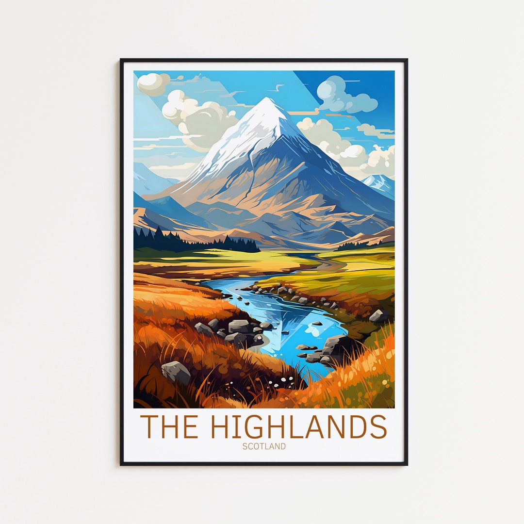 Highlands Travel Poster Scotland Poster Highlands Vintage Poster Travel ...