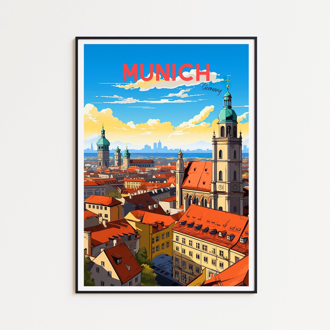 Munich Travel Poster Bavaria Poster Munich Vintage Poster Travel Poster ...
