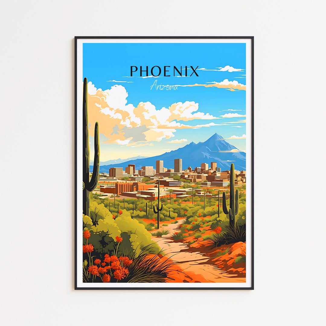 Phoenix Travel Poster Arizona Wall Art for Home Decor, the Perfect Gift ...