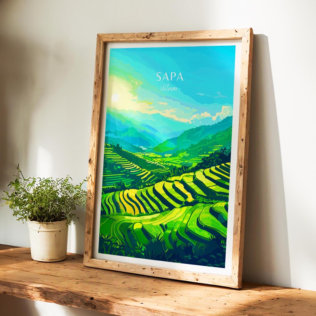 Sapa Travel Poster - Vietnam Wall Art, the Perfect Gift and a Lasting ...