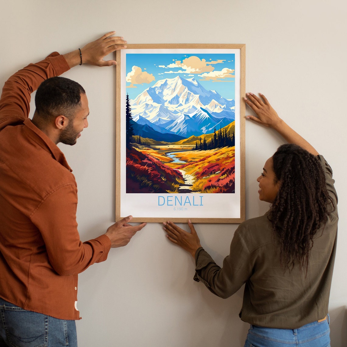 Denali Travel Poster Alaska Poster Denali National Park Travel Poster ...