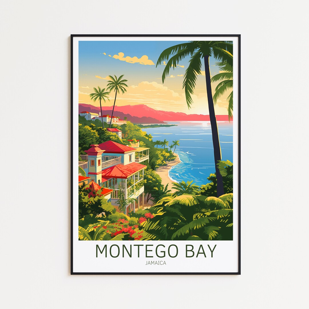 Montego Bay Travel Poster - Jamaica Wall Art, the Perfect Gift and a ...