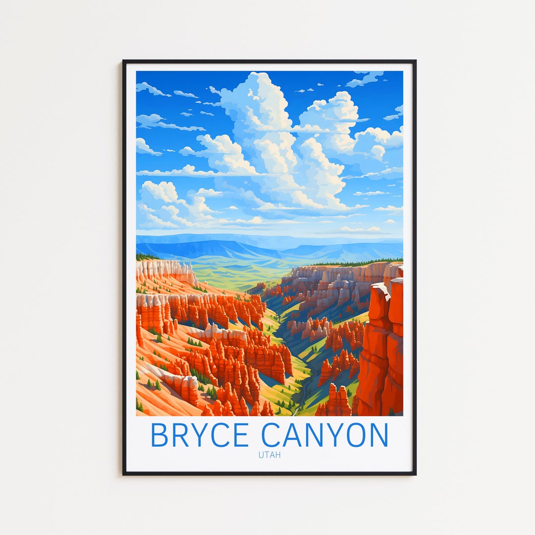 Bryce Canyon Travel Poster USA Poster Bryce Canyon Vintage Poster ...