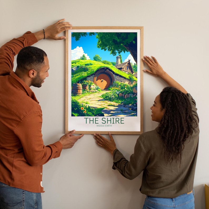 The Shire Poster, Hobbit Fan Art, Middle-earth Wall Art, LOTR Art Print ...