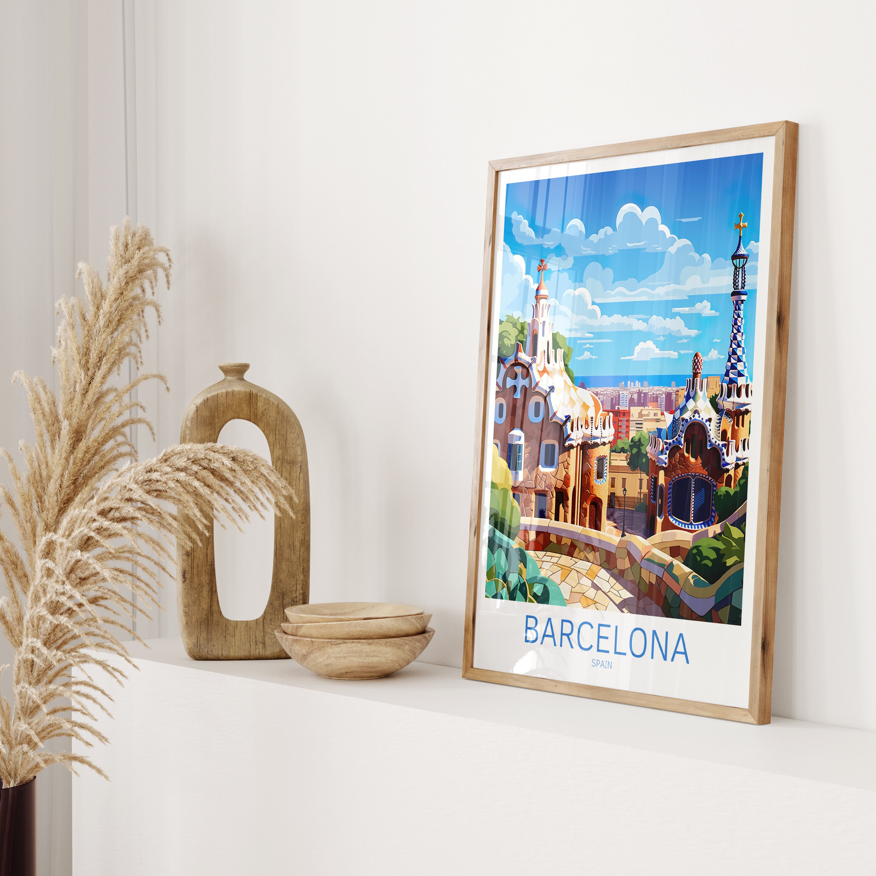 Barcelona Travel Poster Barcelona Poster Spain Wall Art for Home Decor ...