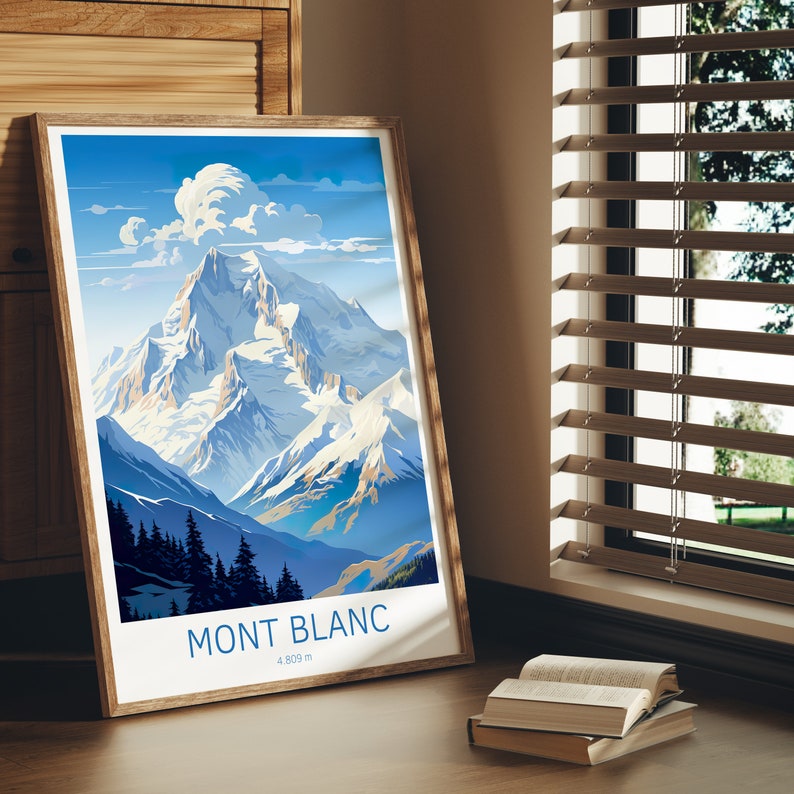 Mont Blanc Travel Poster - Mont Blanc Poster - France Wall Art for Home ...