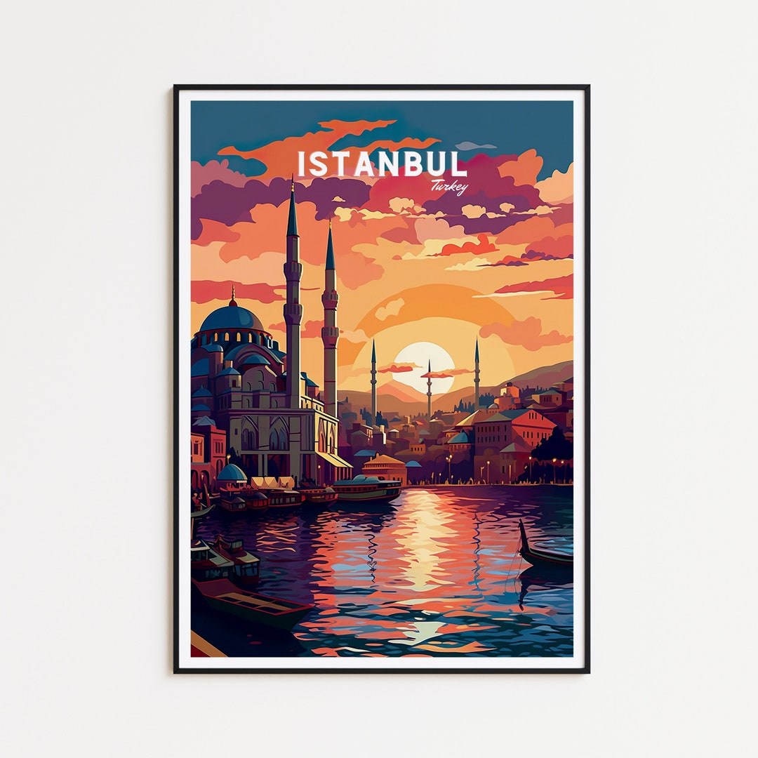 Istanbul Travel Poster Turkey Poster Istanbul Vintage Poster Travel ...