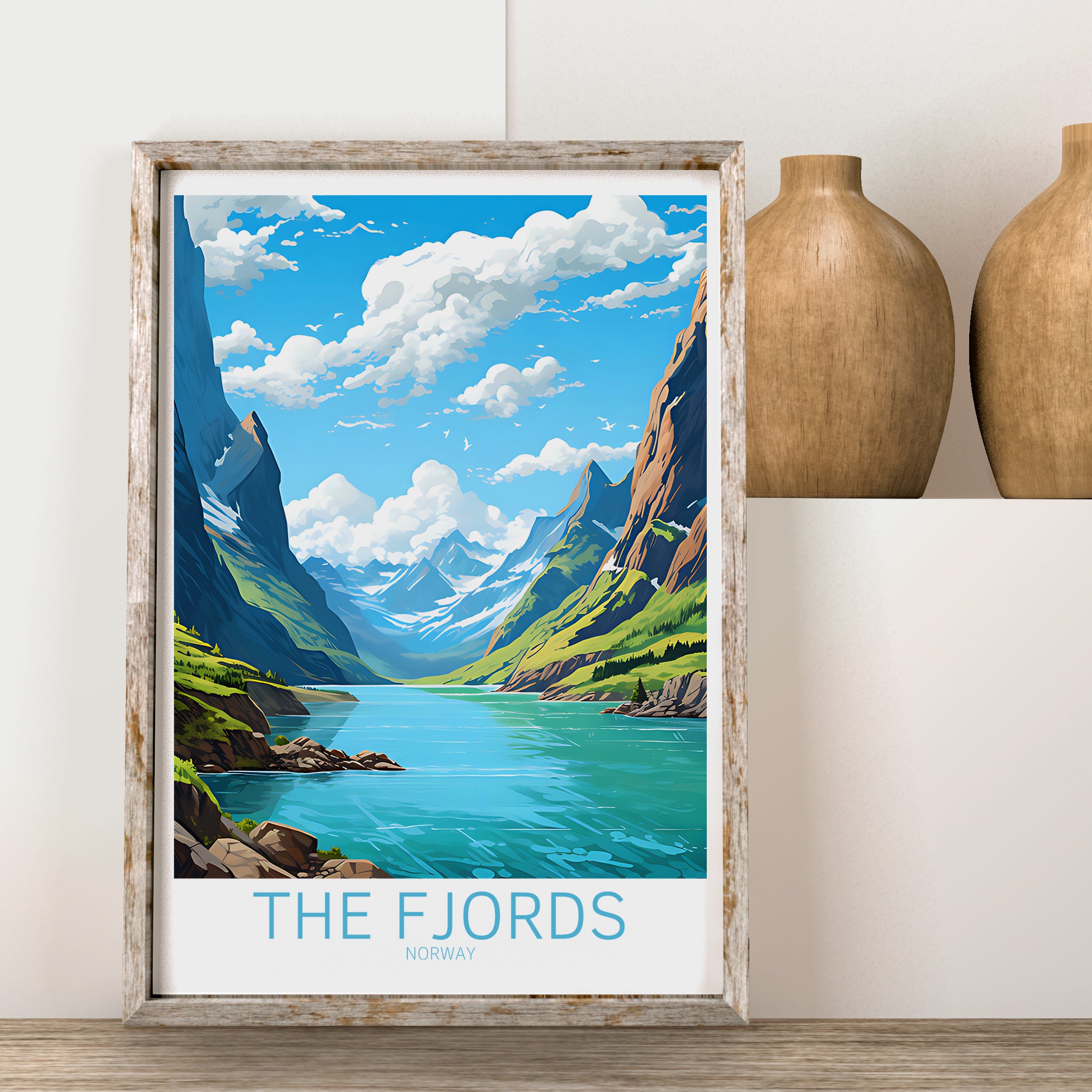 The Fjords Travel Poster Norway Wall Art for Home Decor, the Perfect ...