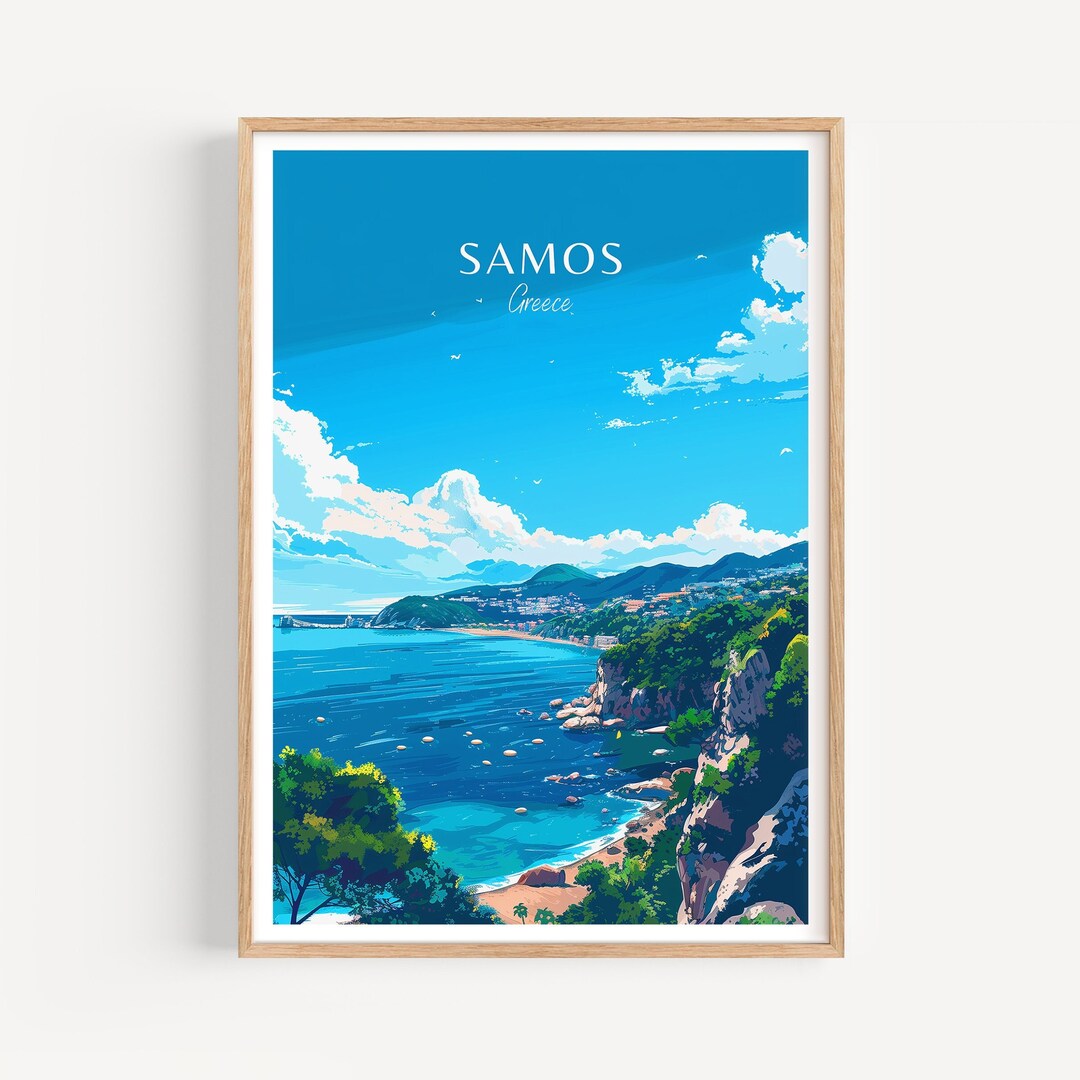 Samos Poster, Samos Print – Greece Wall Art, the Perfect Gift and ...