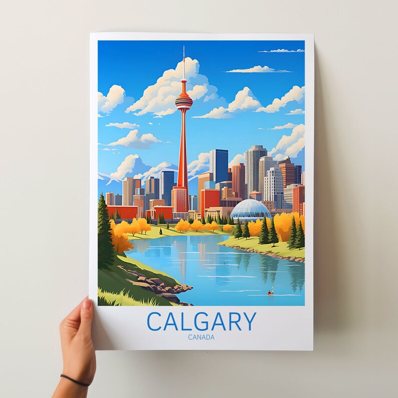 Calgary Travel Poster Calgary Poster Canada Wall Art for Home Decor ...