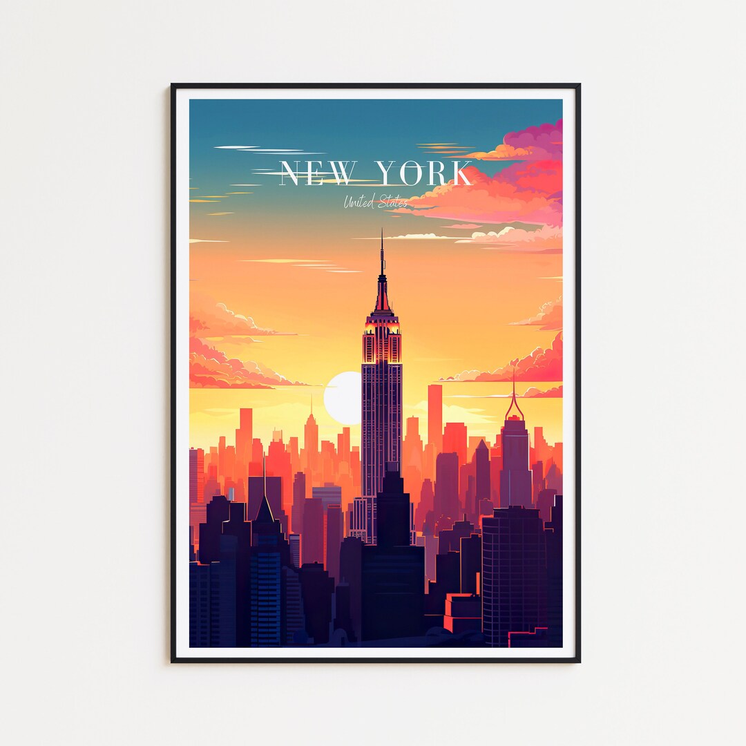 New York Travel Poster - NYC Poster - USA Wall Art for Home Decor, the ...