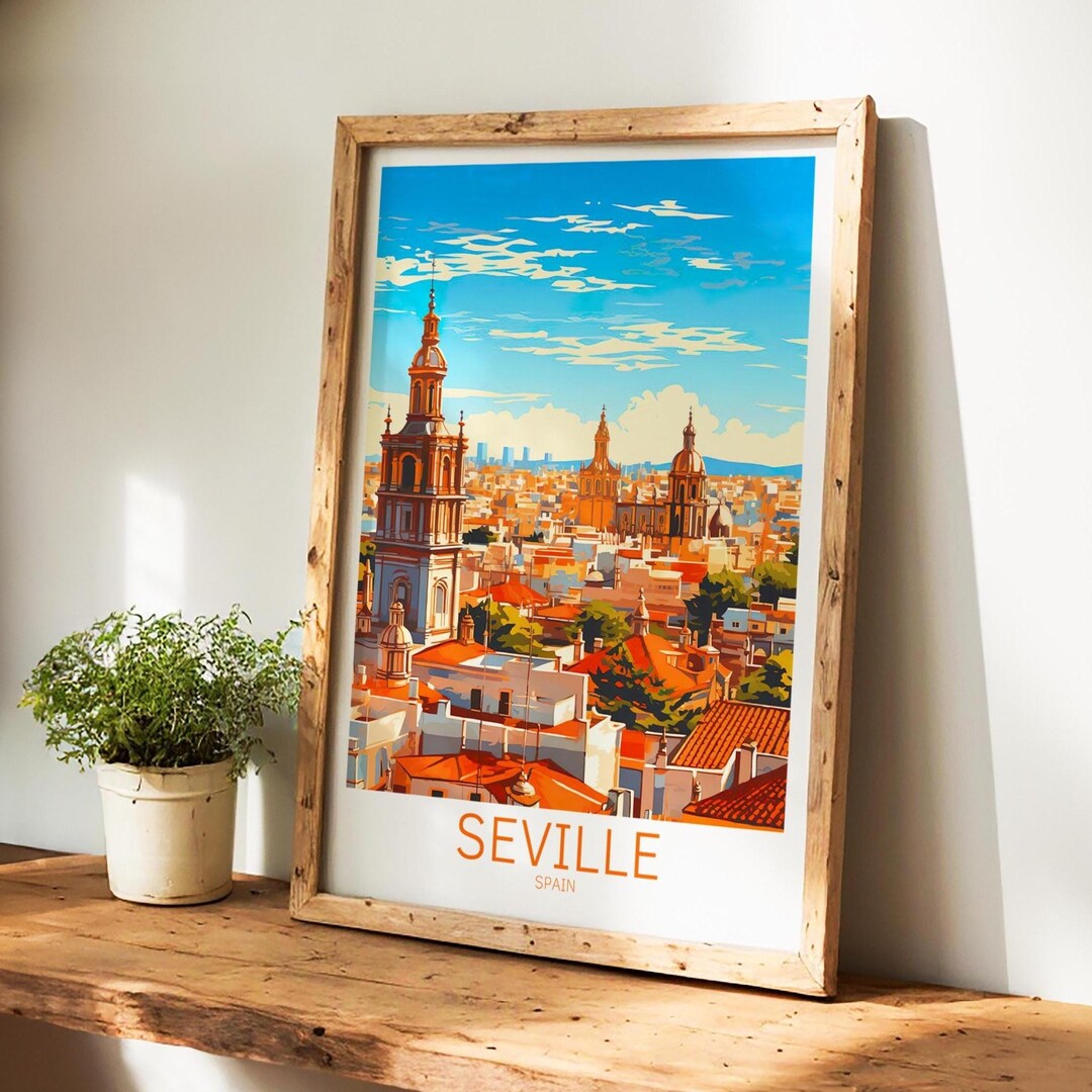 Seville Travel Poster Spain Poster Seville Vintage Poster Travel Poster ...
