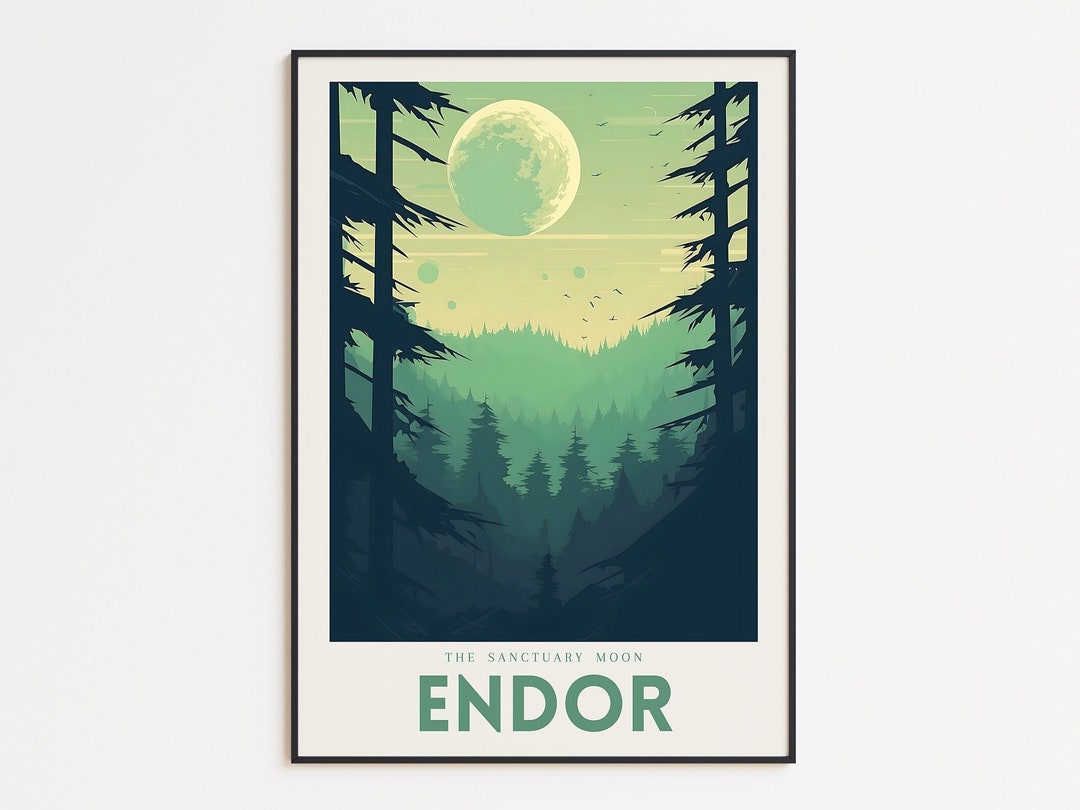 Star Wars Planet Endor Travel Poster - Vintage Print Perfect as a Gift - Star Wars Gift, Star ...