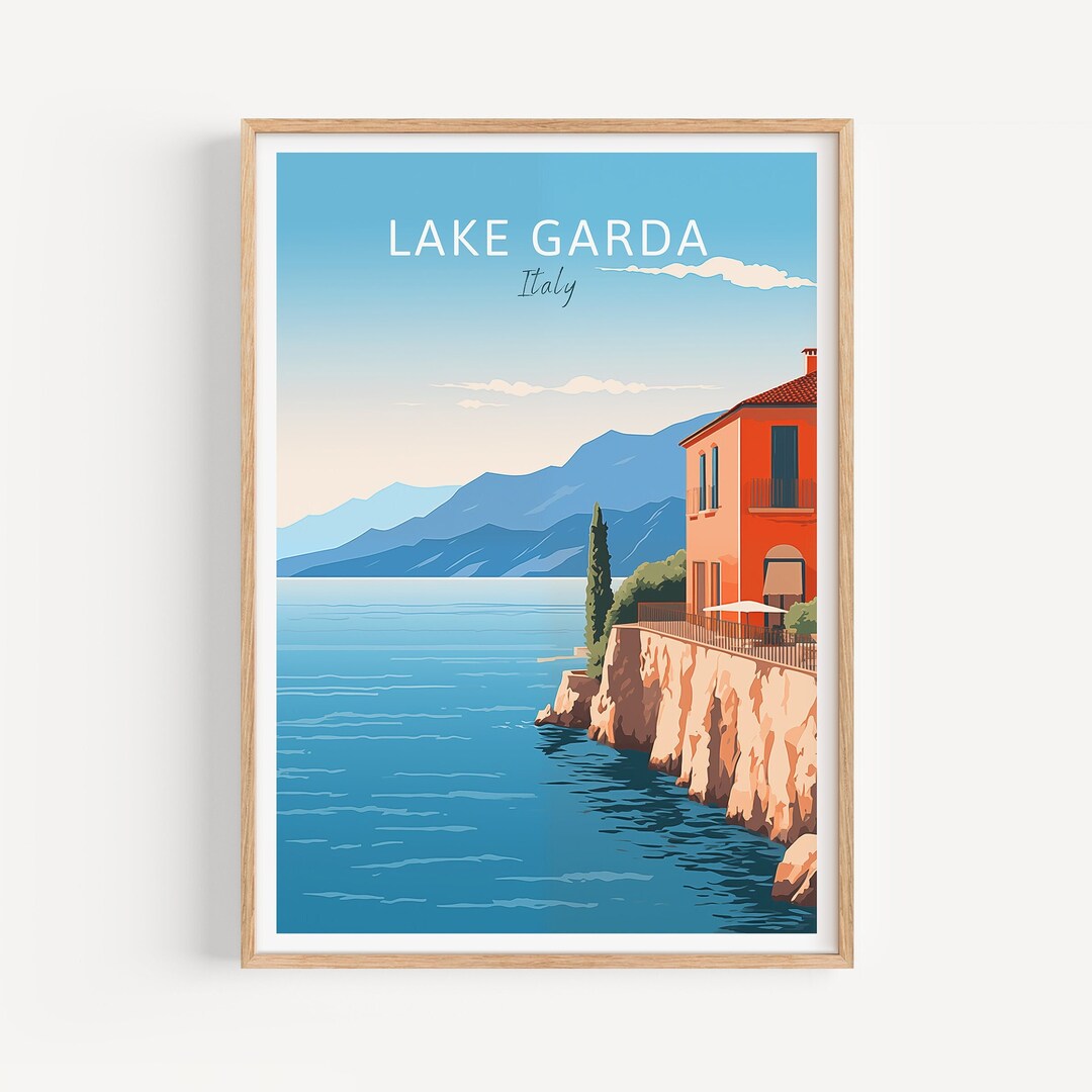 Lake Garda Travel Poster - Italy Wall Art for Home Decor, the Perfect ...