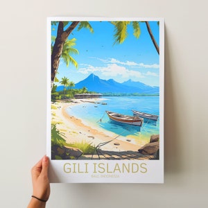 Bali Travel Poster, Gili Islands Poster, Bali Vintage Poster, Bali ...