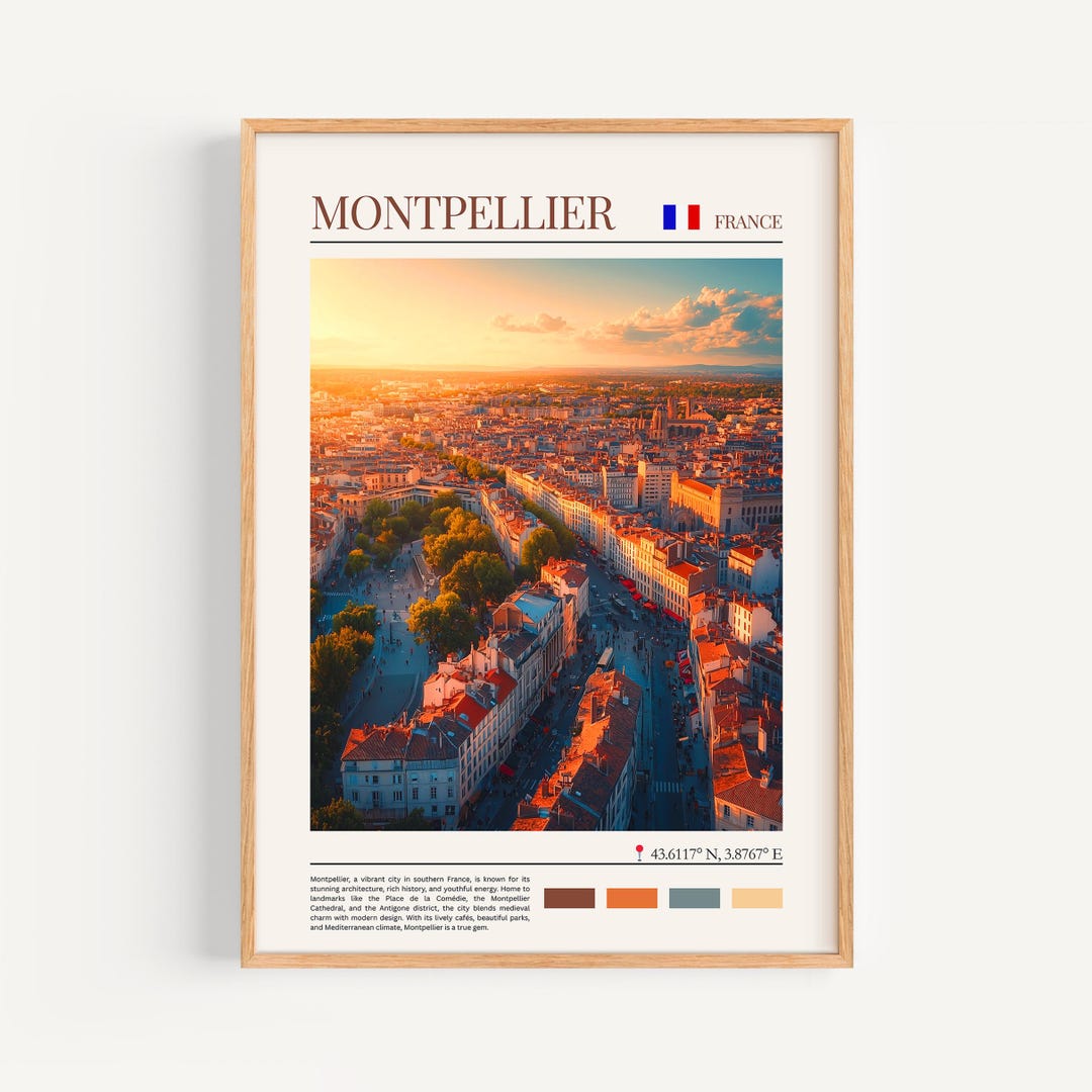 Montpellier Poster - France Wall Art, the Perfect Gift and a Lasting ...