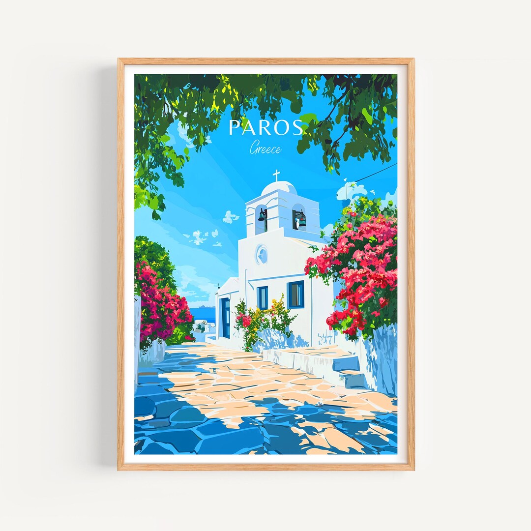 Paros Travel Poster - Greece Wall Art, the Perfect Gift and a Lasting ...