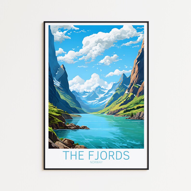 The Fjords Travel Poster Norway Wall Art for Home Decor, the Perfect ...