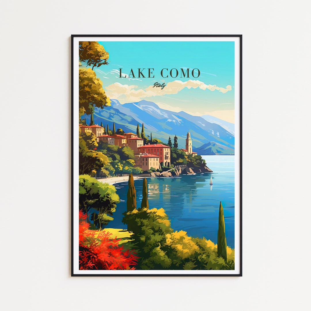 Lake Como Poster Italy Poster Lake Como Vintage Poster Travel Poster ...