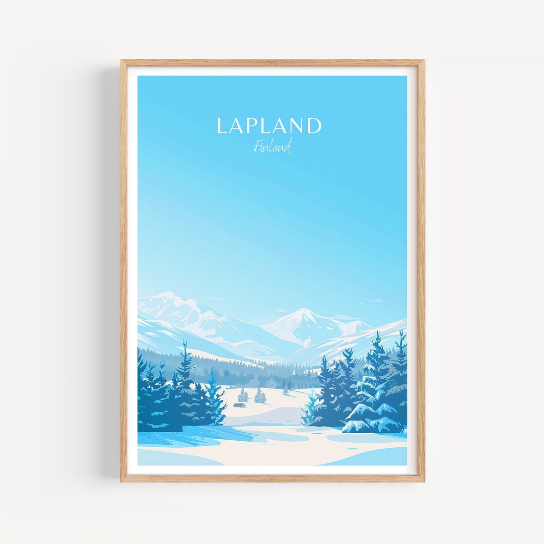 Lapland Travel Poster Lapland Poster Finland Wall Art, the Perfect Gift ...