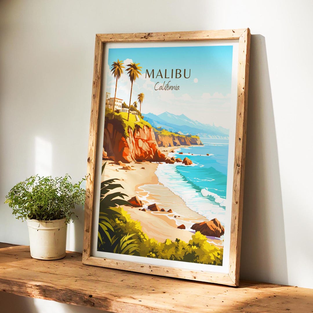 Malibu Poster - California Whale Art for Home Decor, the Perfect Gift ...
