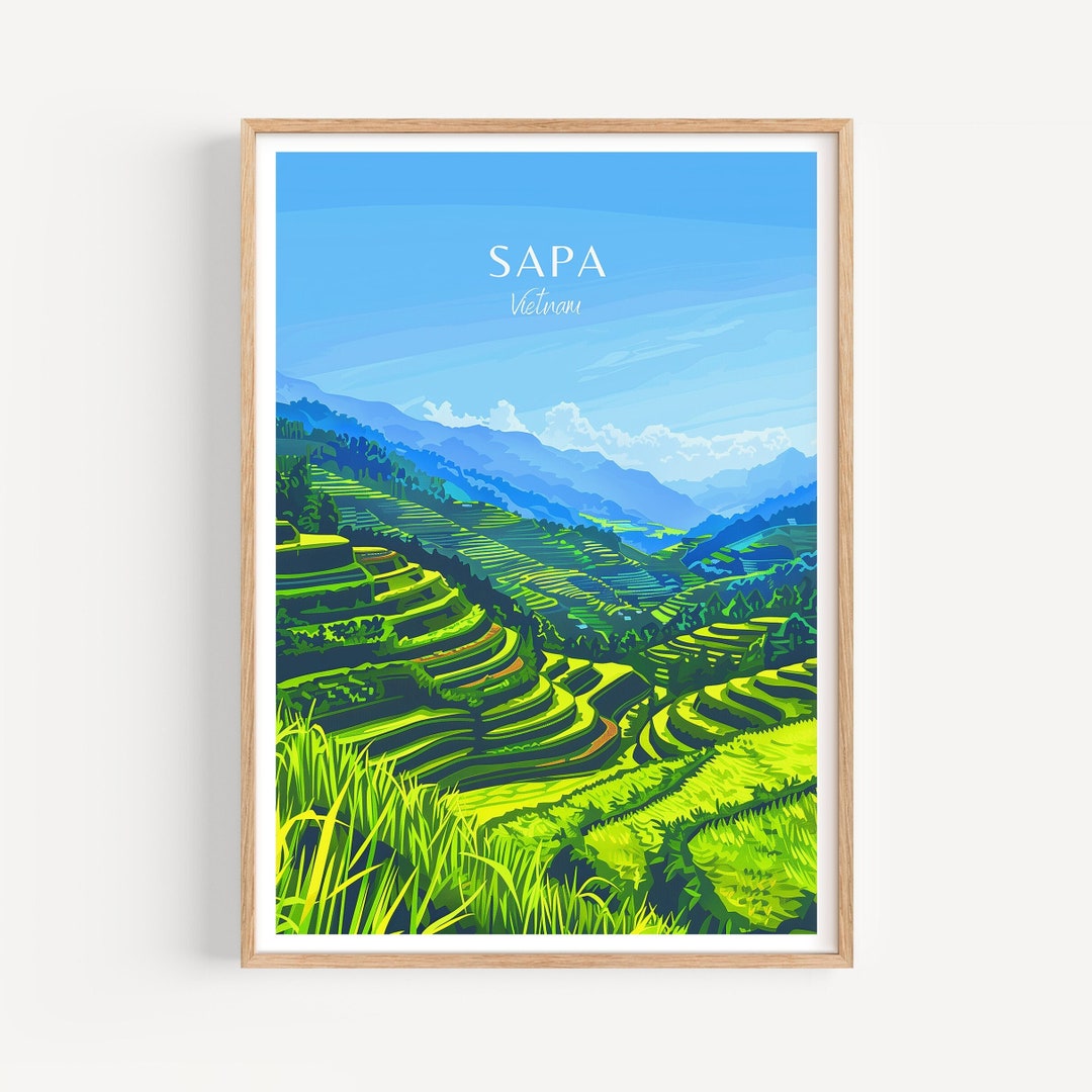 Sapa Travel Poster - Vietnam Wall Art, the Perfect Gift and a Lasting ...