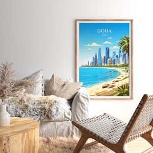 Doha Travel Poster - Qatar Wall Art for Home Decor, the Perfect Gift ...