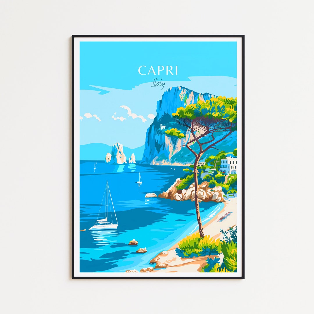 Capri Travel Poster - Italy Wall Art, the Perfect Gift and a Lasting ...