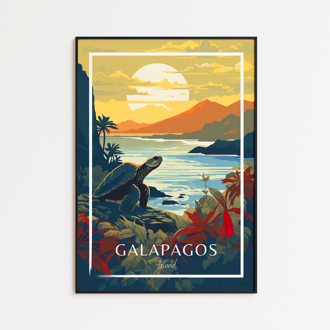 Galapagos Travel Poster Ecuador Wall Art for Home Decor, the Perfect ...