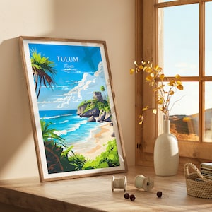 Tulum Travel Poster - Mexico Wall Art, the Perfect Gift and a Lasting ...