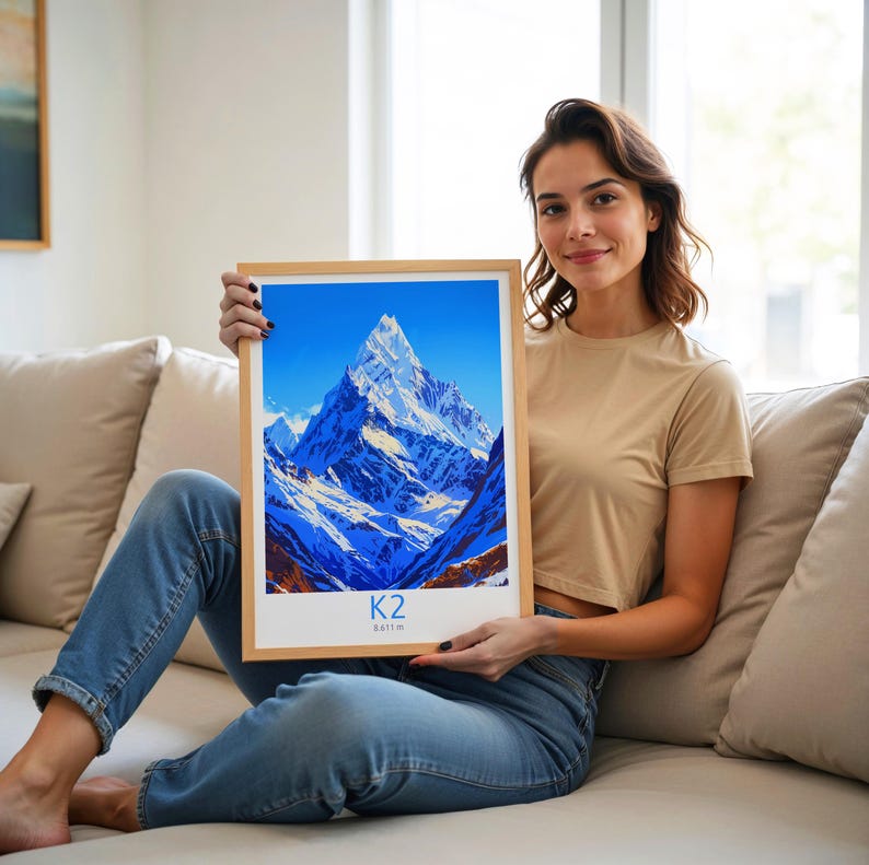 K2 Poster - Mountain Wall Art, the Perfect Gift and a Lasting Travel ...