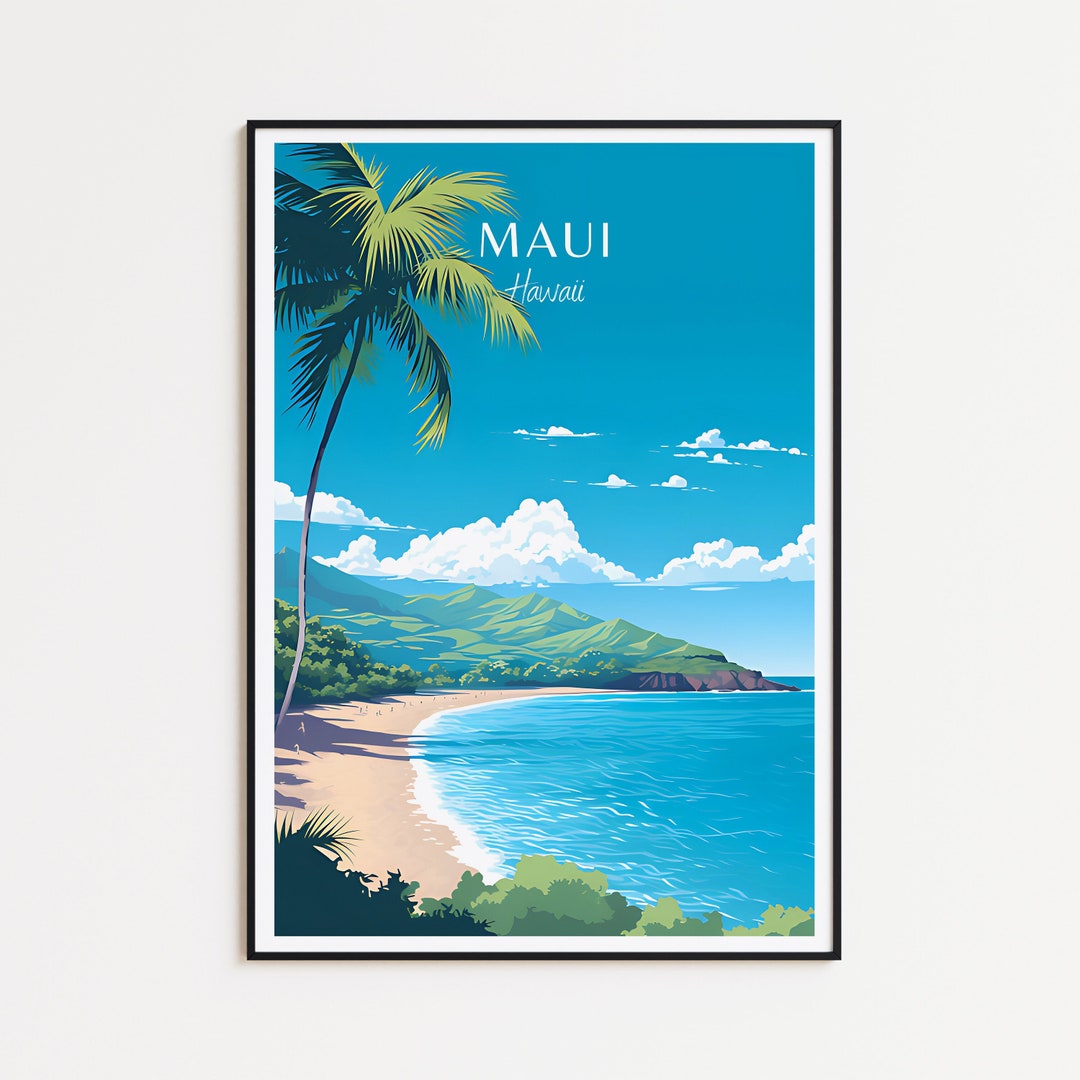 Maui Travel Poster - Hawaii Wall Art, the Perfect Gift and a Lasting ...