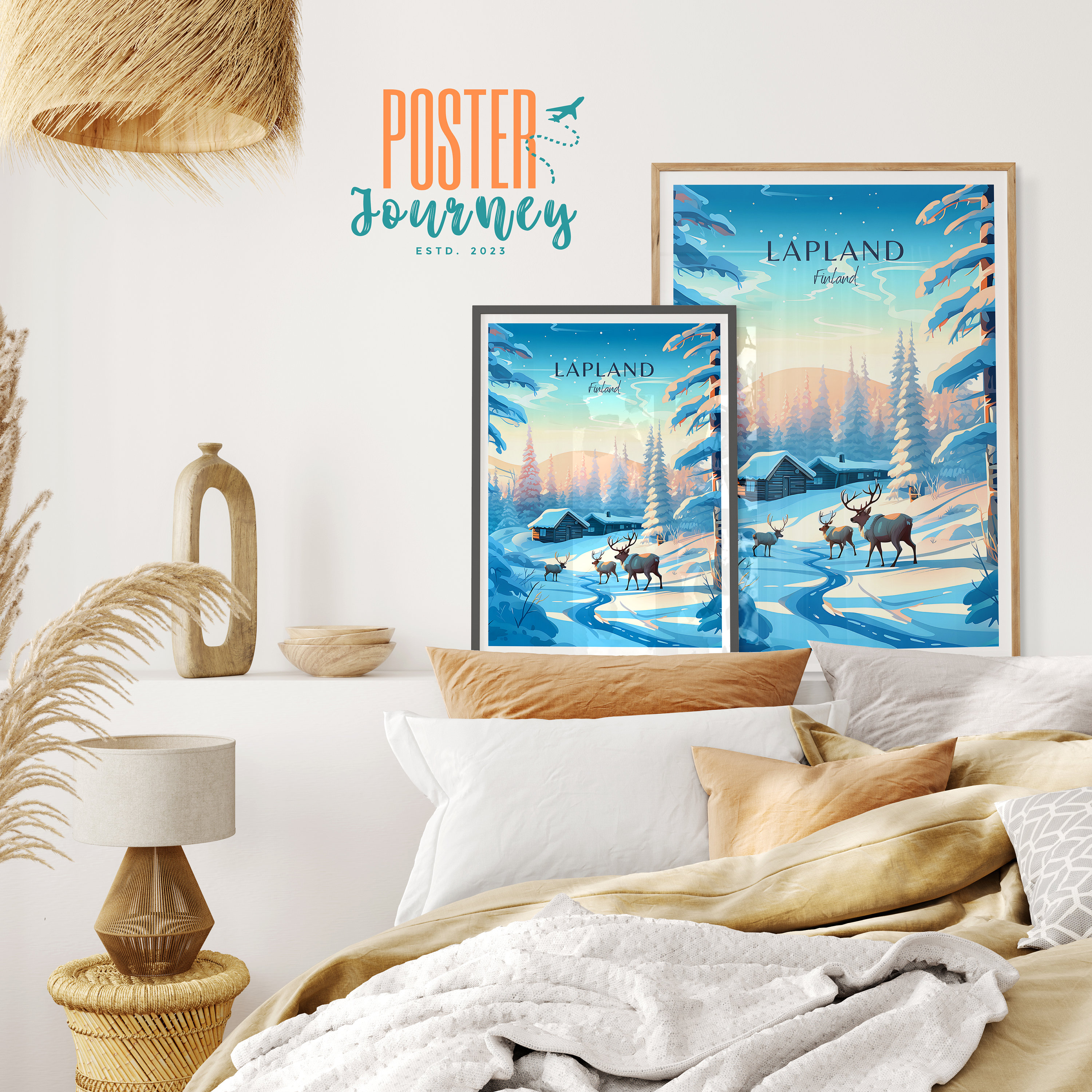 Lapland Reise Poster - Lapland Poster - Finnland Wandkunst, das ...