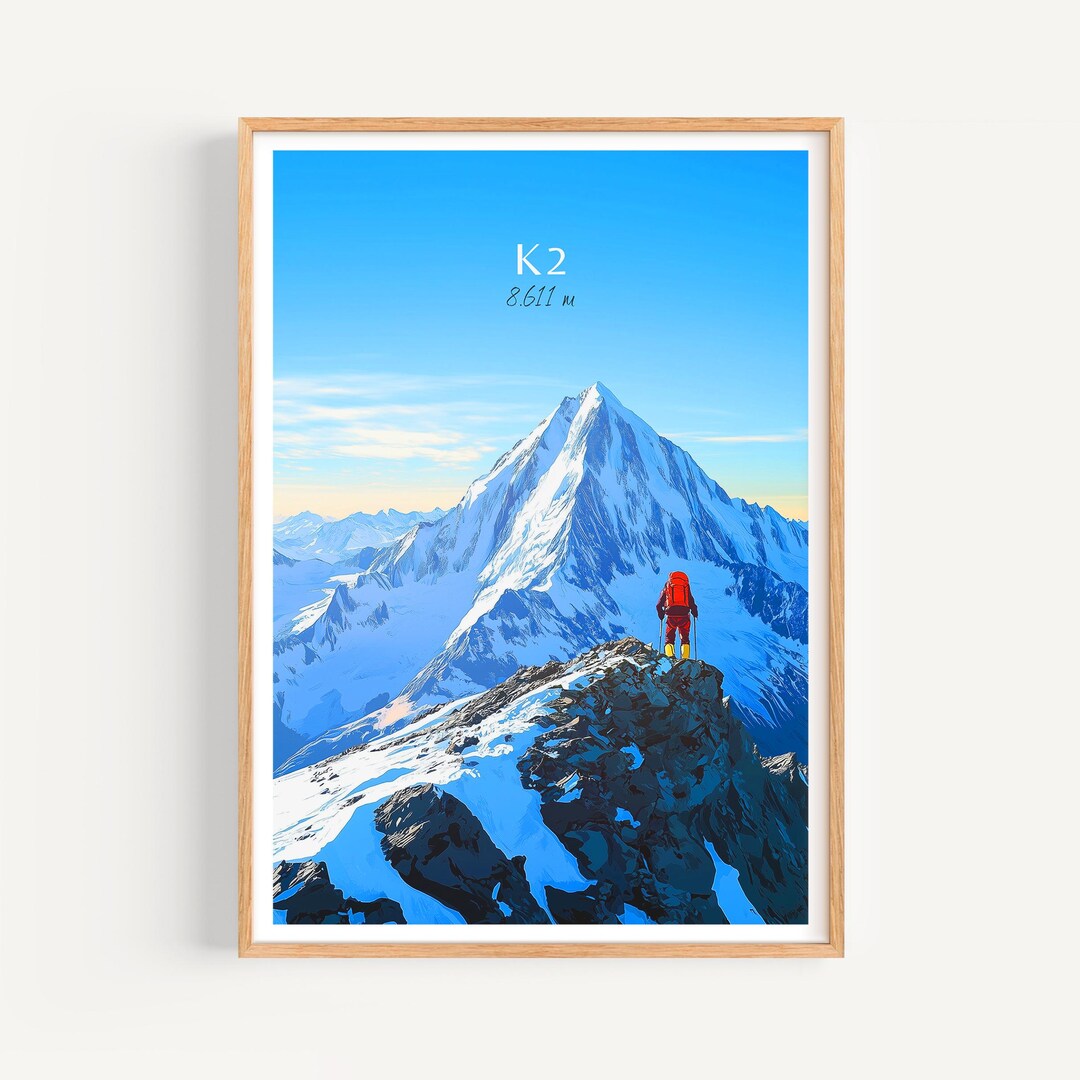 K2 Poster - Mountain Wall Art, the Perfect Gift and a Lasting Travel ...