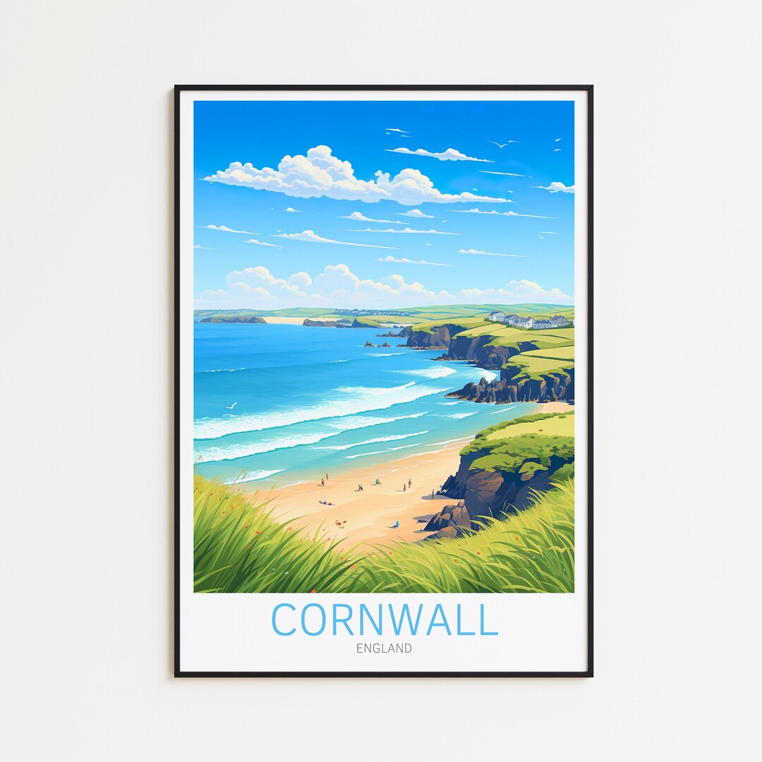 Cornwall Travel Poster England Poster Cornwall Vintage Poster Travel ...