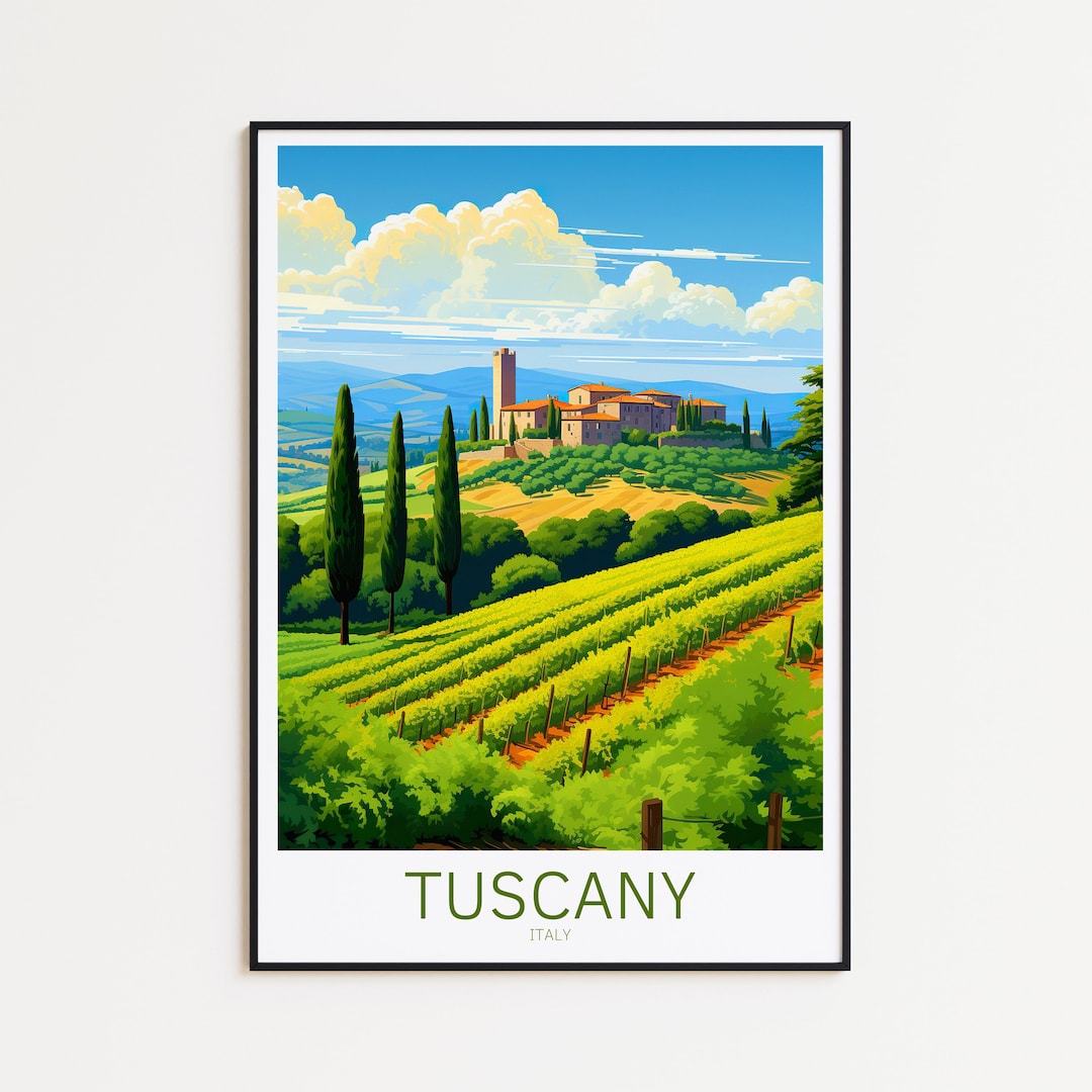 Tuscany Travel Poster - Tuscany Pster - Italy Wall Art, the Perfect ...