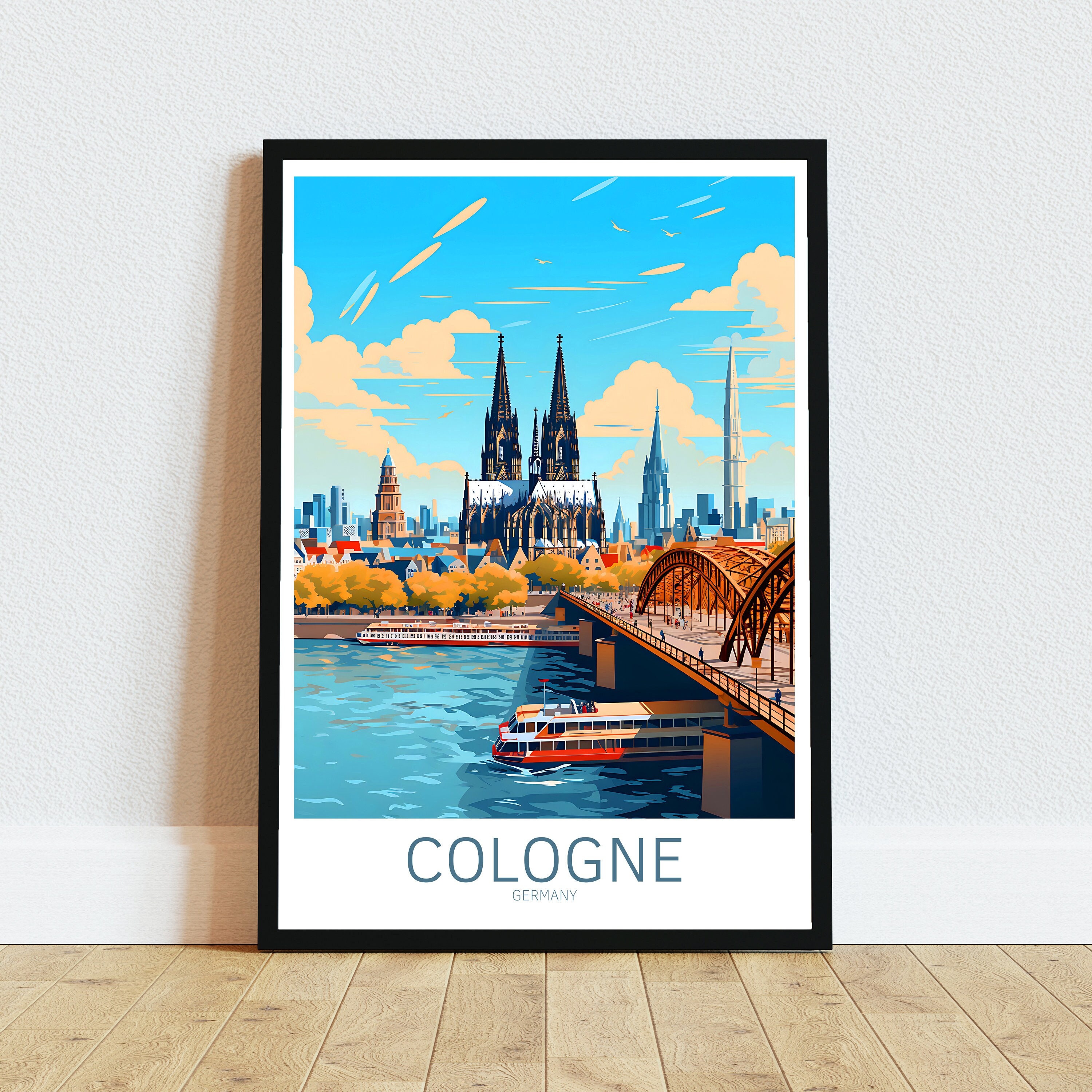 Cologne Travel Poster Germany Poster Cologne Vintage Poster - Etsy