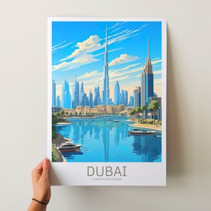 Dubai Travel Poster UAE Poster Dubai Vintage Poster Travel Poster Dubai ...