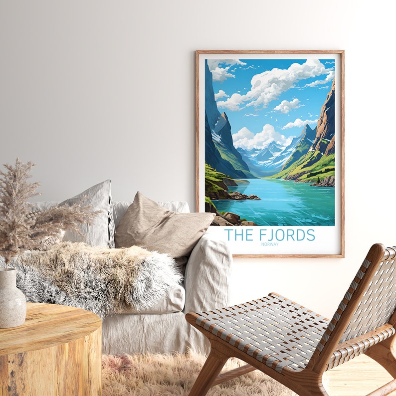The Fjords Travel Poster Norway Wall Art for Home Decor, the Perfect ...