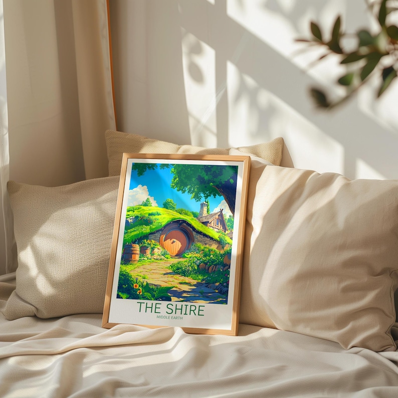 The Shire Poster, Hobbit Fan Art, Middle-earth Wall Art, LOTR Art Print ...