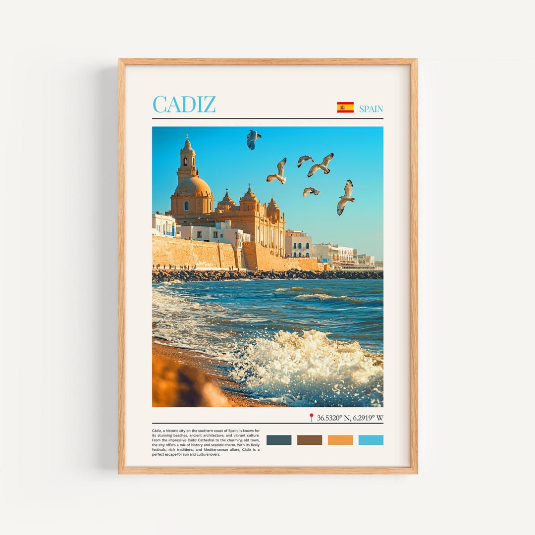 Cadiz Poster - Spain Wall Art, the Perfect Gift and a Lasting Travel ...
