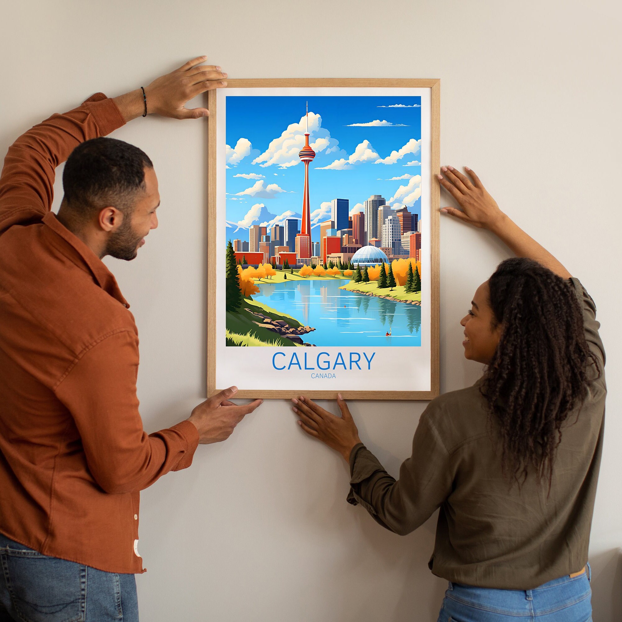 Calgary Travel Poster Calgary Poster Canada Wall Art for Home Decor ...