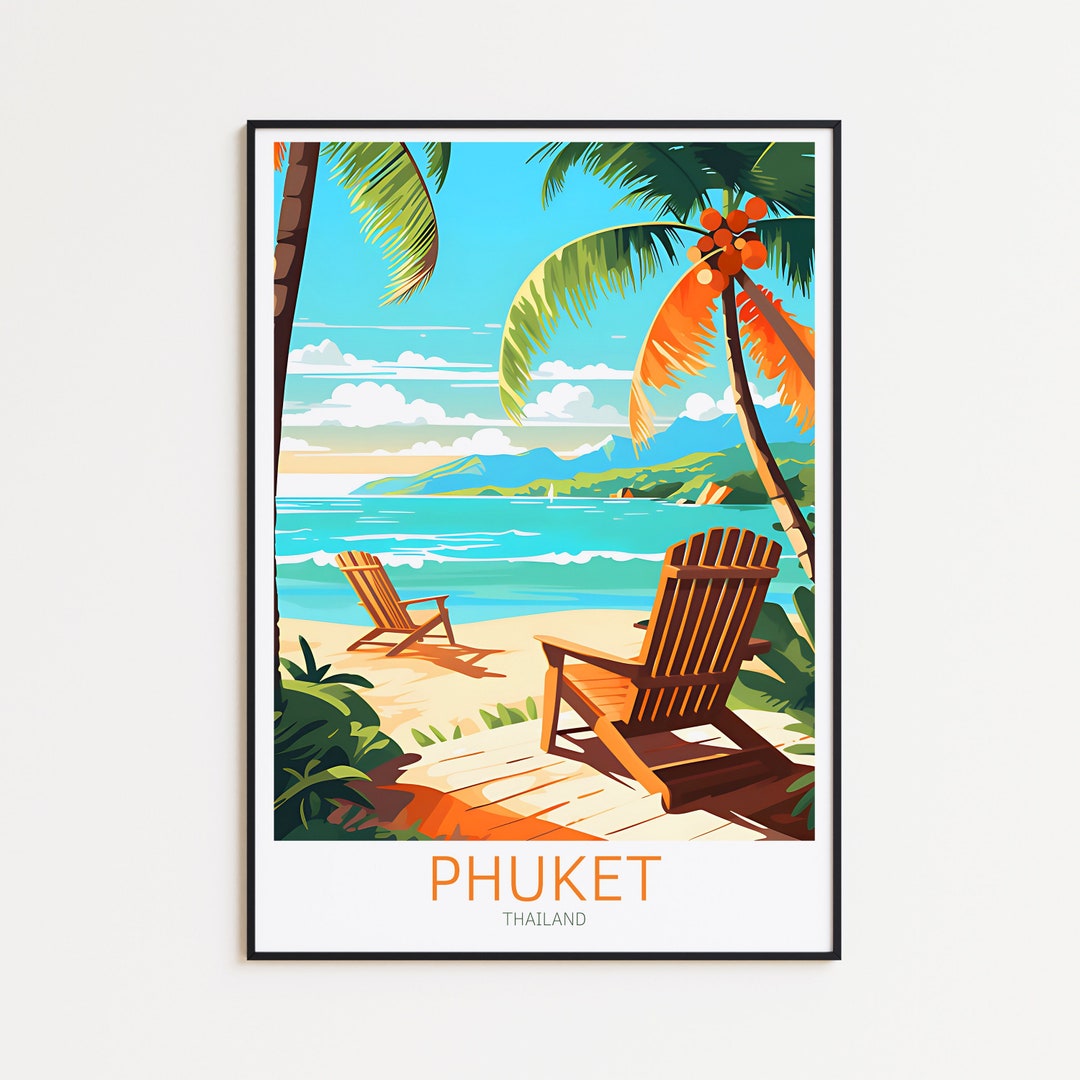 Phuket Travel Poster Thailand Poster Phuket Vintage Poster Travel ...