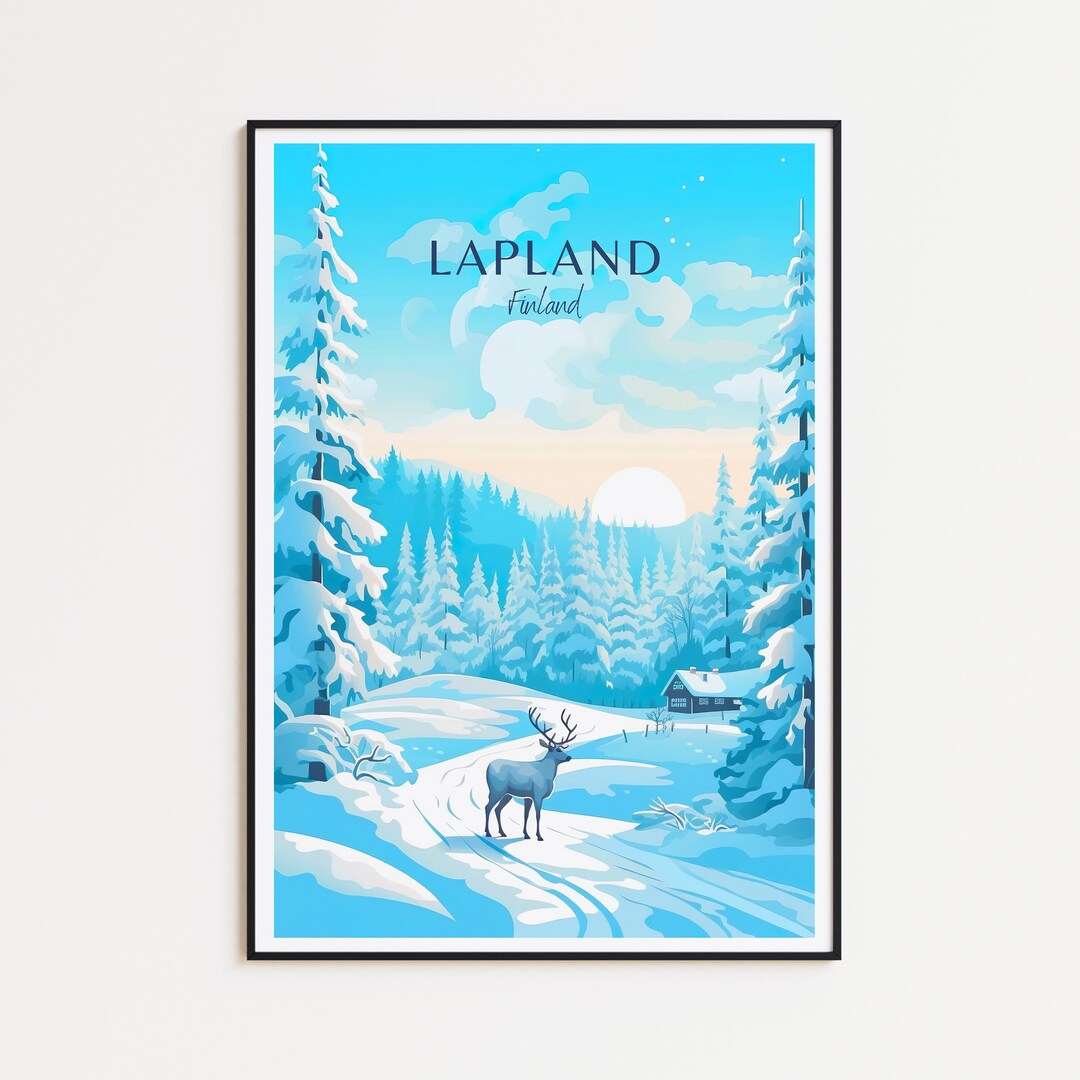 Lapland Travel Poster - Lapland Poster - Finland Wall Art, the Perfect ...