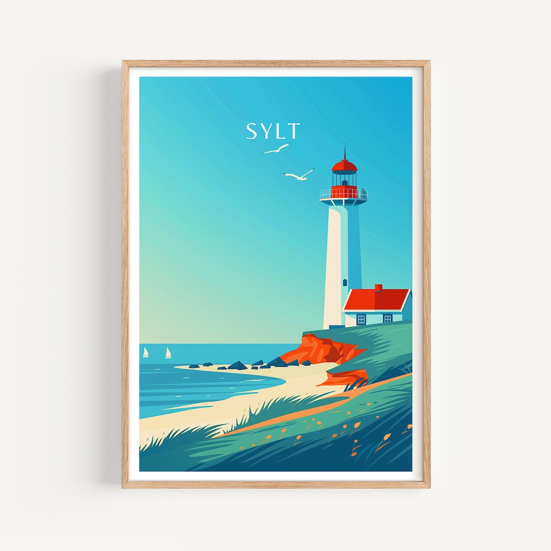 Sylt Travel Poster Germany Poster Sylt Vintage Poster Travel Poster ...